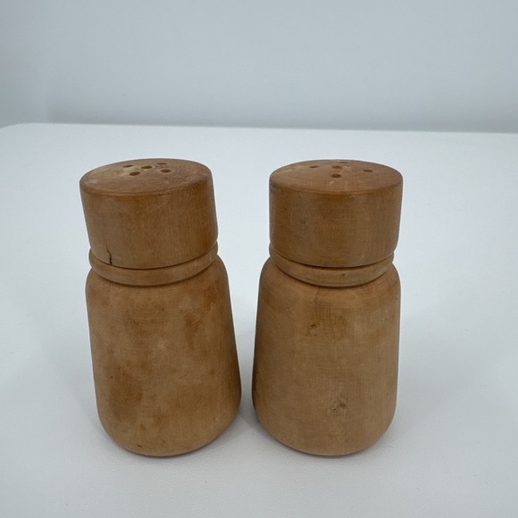 Kitchen | Vintage Wooden Salt Pepper Shakers Made In France Shabby Chic ...